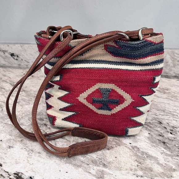 Bags | Vintage Shoulderbag Native American Kilim With Leather Edge And ...